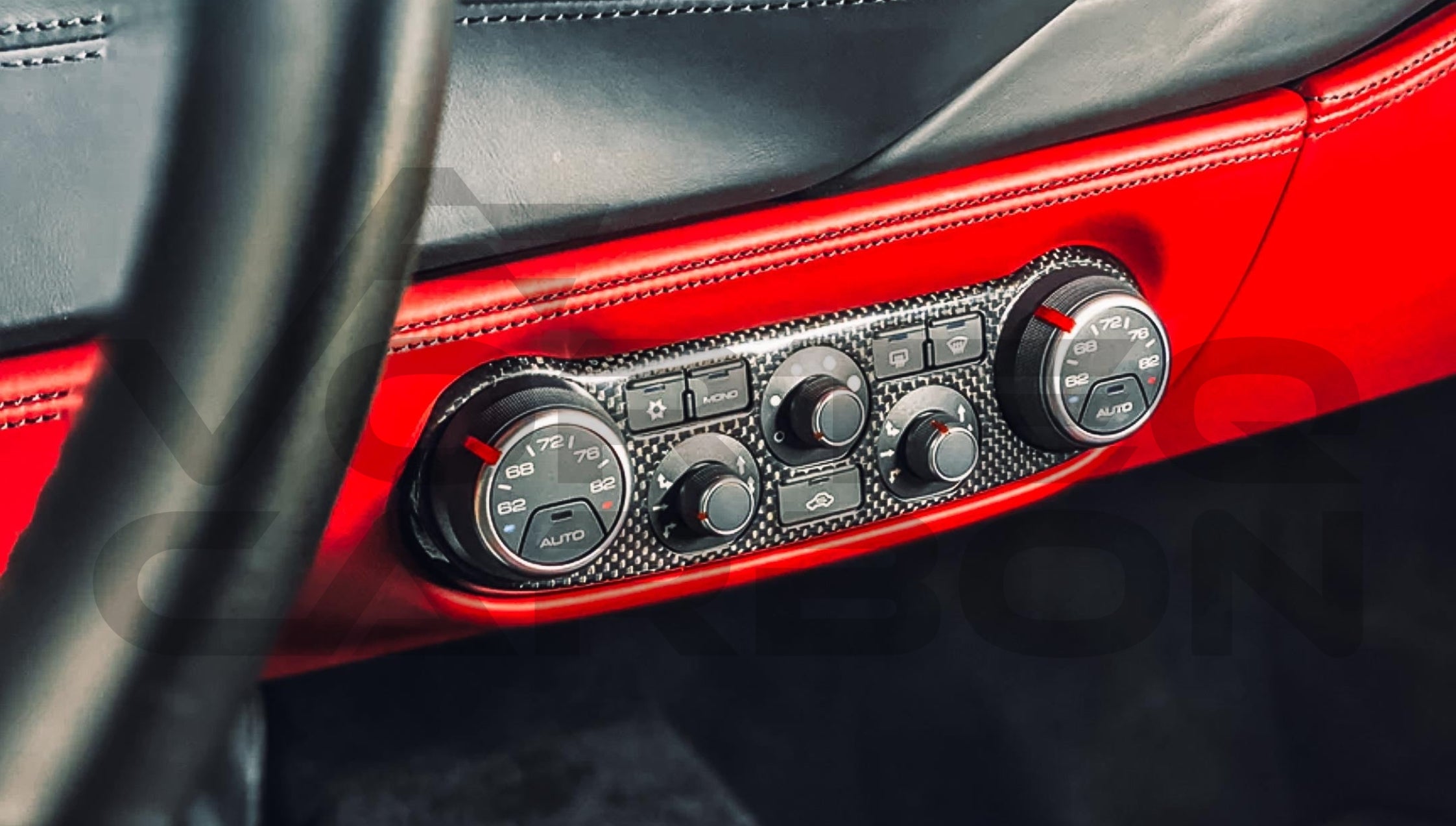 Carbon Fiber Climate Control Panel Trim Cover - Ferrari 488 GTB/Spyder