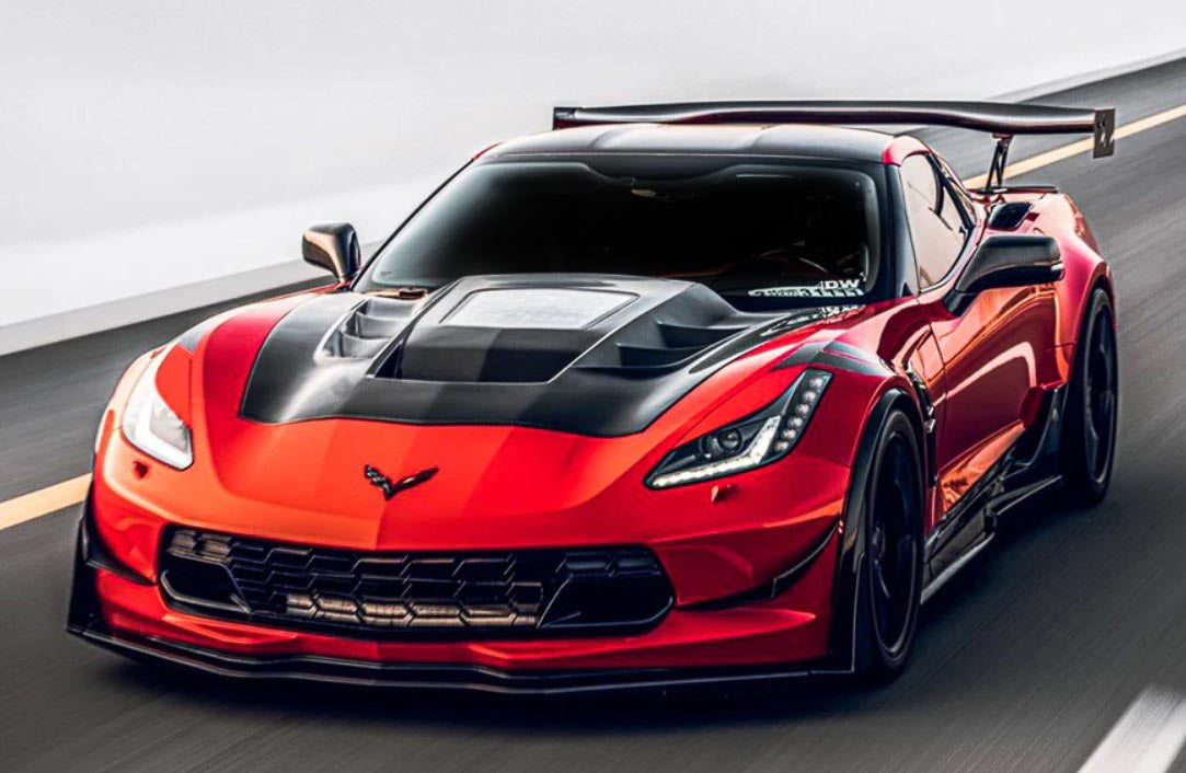 Carbon Fiber Front Lip With Winglet Canards - Chevrolet Corvette C7 Z0