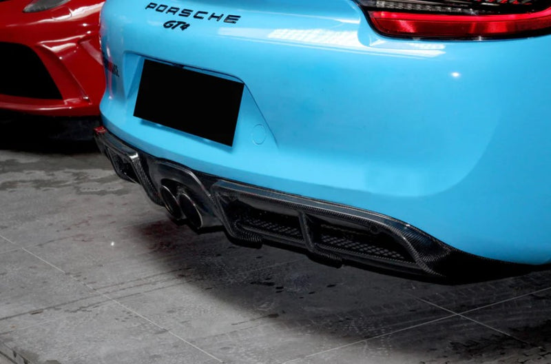 Carbon Fiber GT4 Style Rear Diffuser - Porsche 981 Cayman/Boxster (201 ...