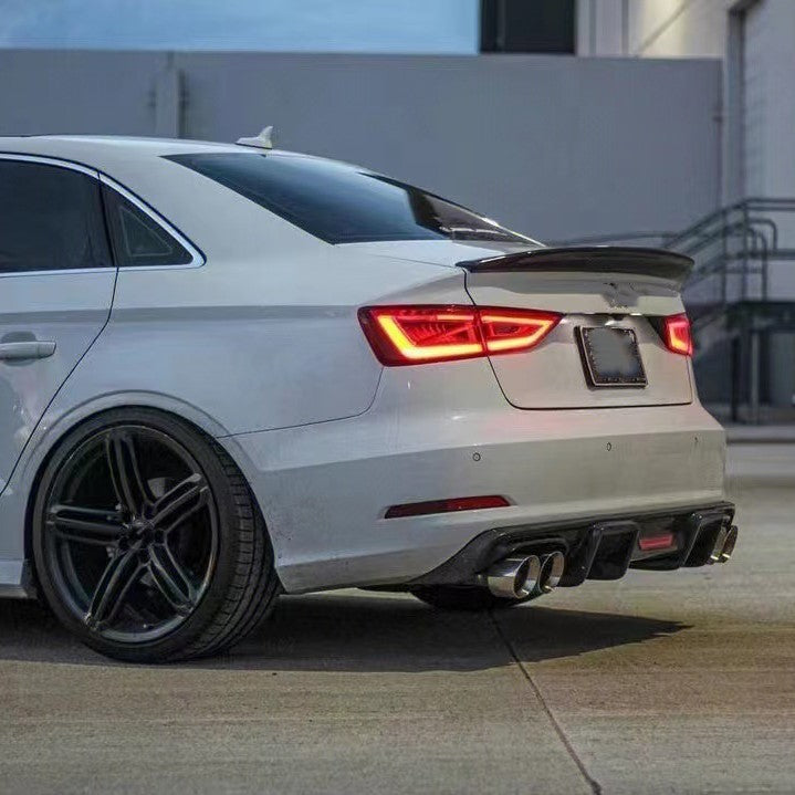 Carbon Fiber Trunk Spoiler ENL High Kick Style - Audi A3 S3 RS3 Sedan ...